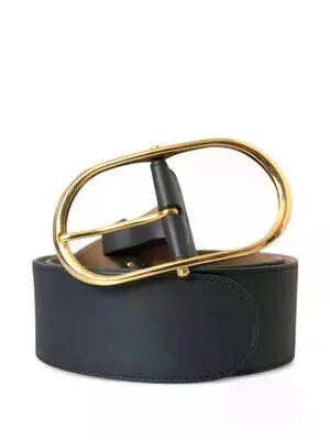 Dolce & Gabbana Oval-buckle Leather Belt - Black