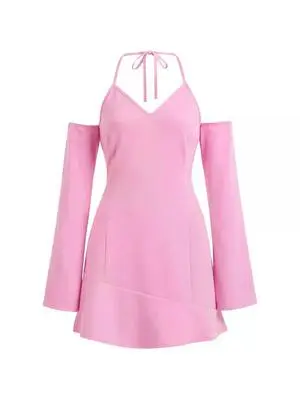 Moschino Cold-shoulder Halterneck Mini Dress