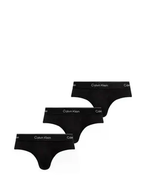 Calvin Klein Logo-waistband Briefs - Black