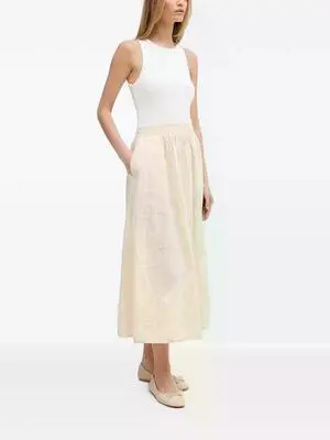 BENETTON Floral-embroidered Sleeveless Midi Dress