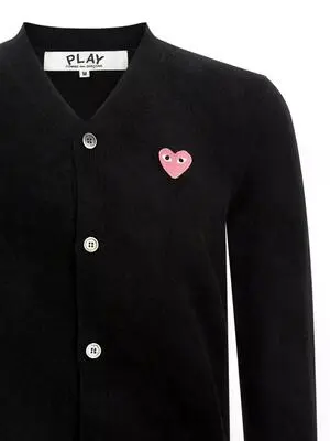 Play Comme Des Garcon Logo-patch V-neck Cardigan