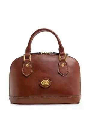 THE BRIDGE Logo-plaque Leather Tote Bag - Brown