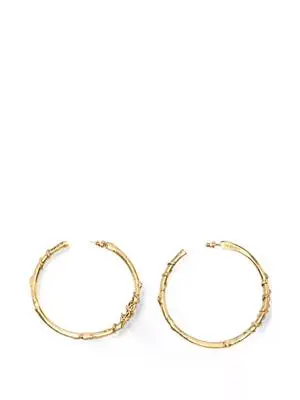 Saint Laurent Cassandre-plaque Hoop Earrings