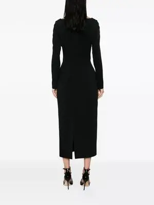 Elie Saab Cady Lace-trim Draped-detail Midi Dress