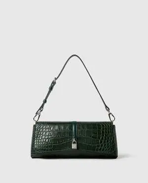 Stella McCartney Ryder Croc-embossed Pochette Shoulder Bag