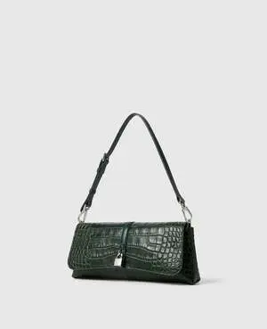 Stella McCartney Ryder Croc-embossed Pochette Shoulder Bag