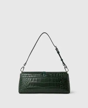 Stella McCartney Ryder Croc-embossed Pochette Shoulder Bag