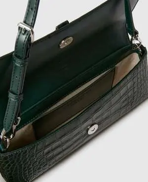 Stella McCartney Ryder Croc-embossed Pochette Shoulder Bag