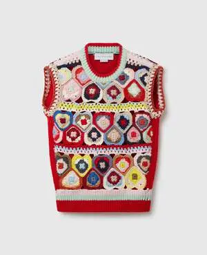 Stella McCartney Hand-crocheted Heart Vest - Multicolour
