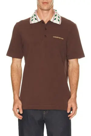 Casablanca Laurel Pique Polo - Brown