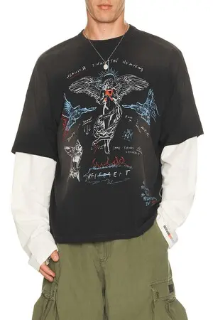 REPRESENT Heavier Than The Heavens Long Sleeve Tee In Black