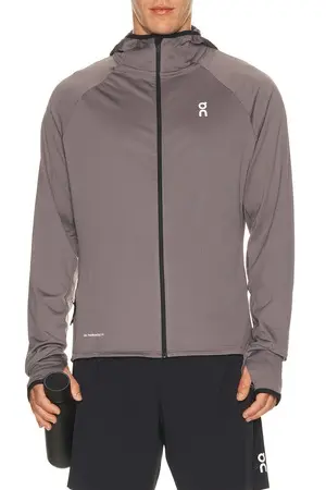 On Climate Zip Hoodie In Grey - Ember