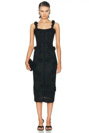 Carolina Herrera Thin Strap Crochet Dress