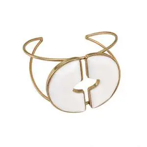 RARE MATTERS JEWELRY Glass Geometric Statement Cuff Bracelet