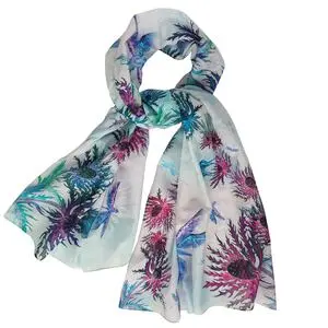VETKA Neutrals / Long Cotton Scarf Sea Holly - White