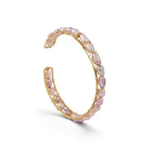 Saachi Freshwater Pearl Wrapped Cuff - Gold