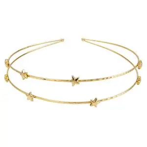 RARE MATTERS JEWELRY Celestial Star Double Wire Headband Semi Matte - Gold