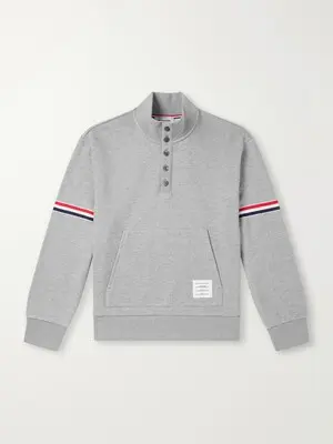 Thom Browne Cotton-piqué Sweatshirt - Gray