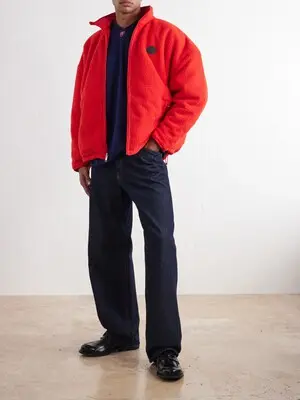 WILLY CHAVARRIA Logo-appliquéd Fleece Jacket - Red