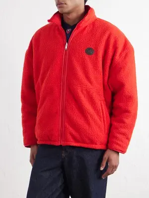 WILLY CHAVARRIA Logo-appliquéd Fleece Jacket - Red