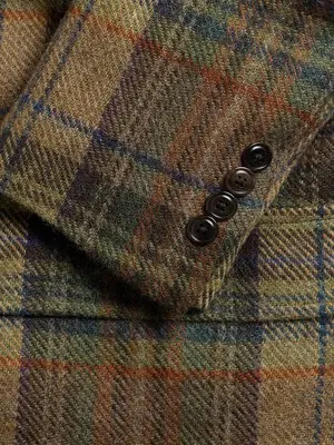 Polo Ralph Lauren Suede-trimmed Checked Wool Blazer