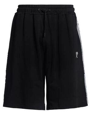 BERNA Man Shorts & Bermuda Shorts Light Grey Size M Cotton Black