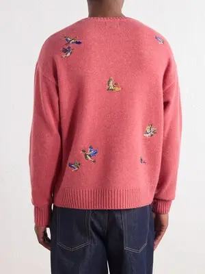 Polo Ralph Lauren Embroidered Wool And Alpaca-blend Sweater