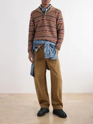 Polo Ralph Lauren Logo-embroidered Wool Half-zip Sweater - Brown