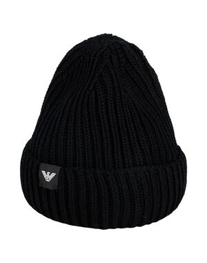 Emporio Armani Hat Military Size Virgin Wool - Black