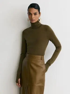 REISS Edina Merino Wool Roll-neck Jumper