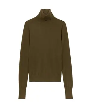 REISS Edina Merino Wool Roll-neck Jumper - Green
