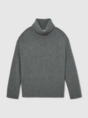 REISS Harriet Wool-cashmere Roll-neck Jumper - Grey