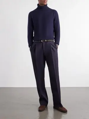 Sease Cashmere Rollneck Sweater - Blue