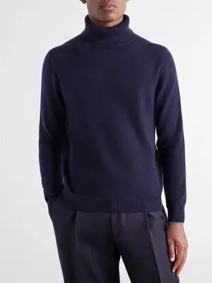 Sease Cashmere Rollneck Sweater - Blue