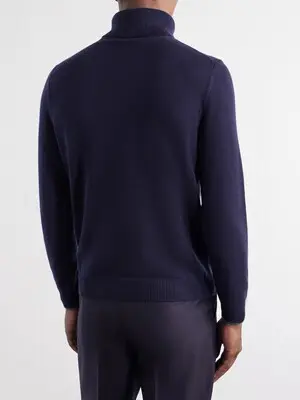 Sease Cashmere Rollneck Sweater - Blue