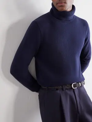 Sease Cashmere Rollneck Sweater - Blue