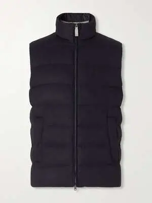 Herno Quilted Silk And Cashmere-blend Gilet - Black