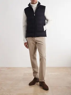 Herno Quilted Silk And Cashmere-blend Gilet - Black