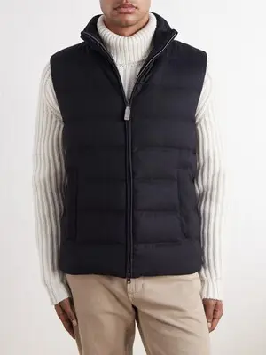 Herno Quilted Silk And Cashmere-blend Gilet - Black
