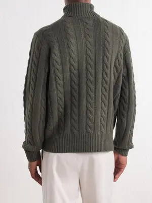 Polo Ralph Lauren Cable-knit Wool And Cashmere-blend Rollneck Sweater