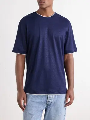 Eleventy Linen T-shirt - Blue