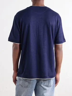 Eleventy Linen T-shirt - Blue