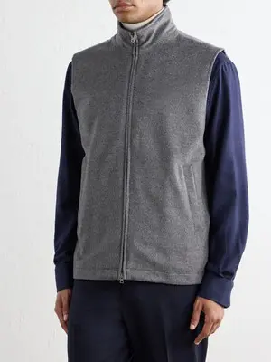 Herno Wool And Cashmere-blend Vest - Gray