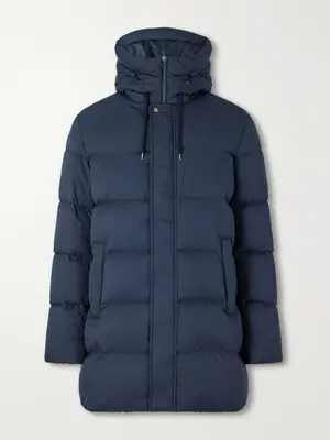 Herno Arendelle Quilted Shell Hooded Down Jacket - Blue