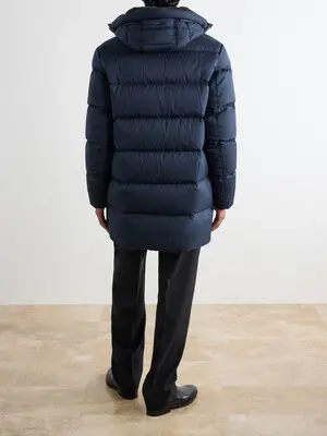 Herno Arendelle Quilted Shell Hooded Down Jacket - Blue