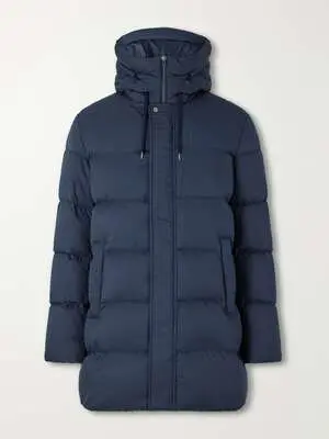 Herno Arendelle Quilted Shell Hooded Down Jacket - Navy