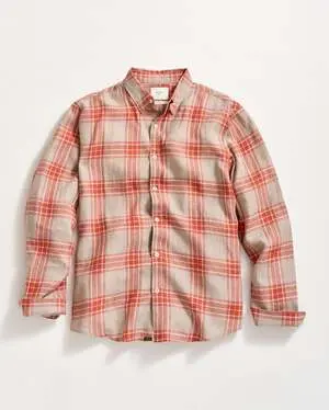 Billy Reid Bold Plaid Linen Wilson Shirt