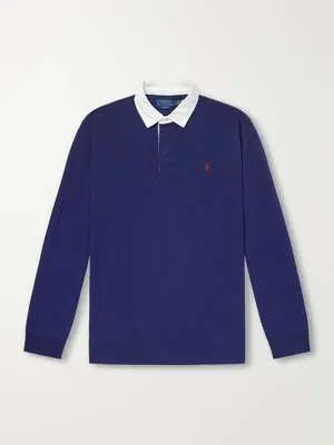 Polo Ralph Lauren Logo-embroidered Cotton-jersey Polo Shirt - Navy