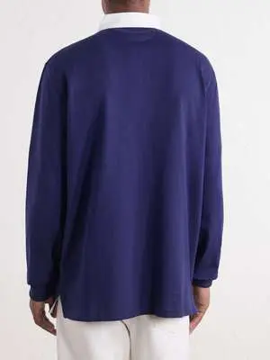 Polo Ralph Lauren Logo-embroidered Cotton-jersey Polo Shirt - Navy