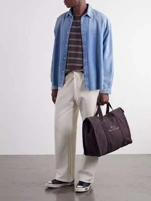 A.p.c. Recuperation Logo-printed Webbing-trimmed Cotton-canvas Tote Bag
